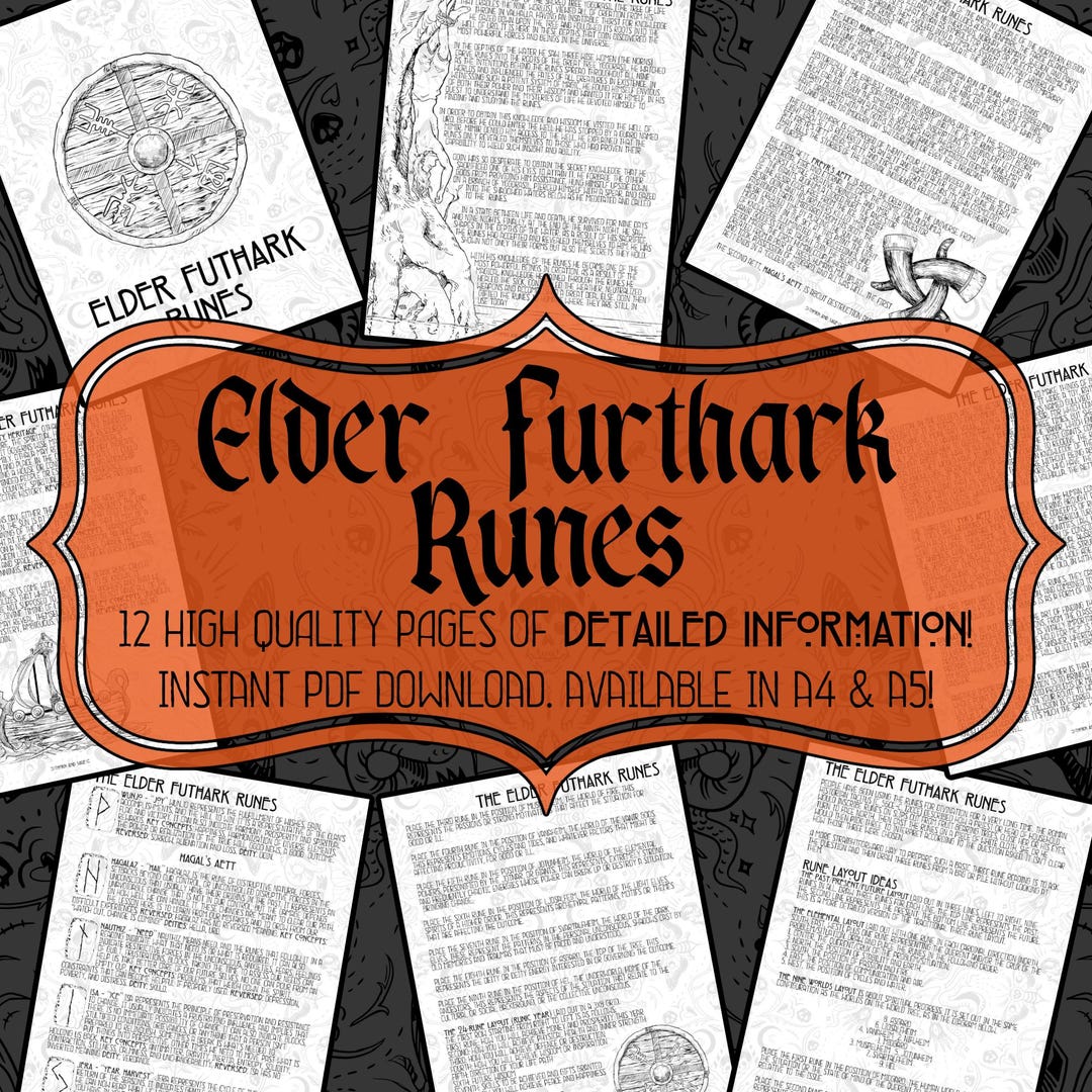 Elder Futhark Runes | Rune Cheat Sheets | Rune Guide | Instant Download ...