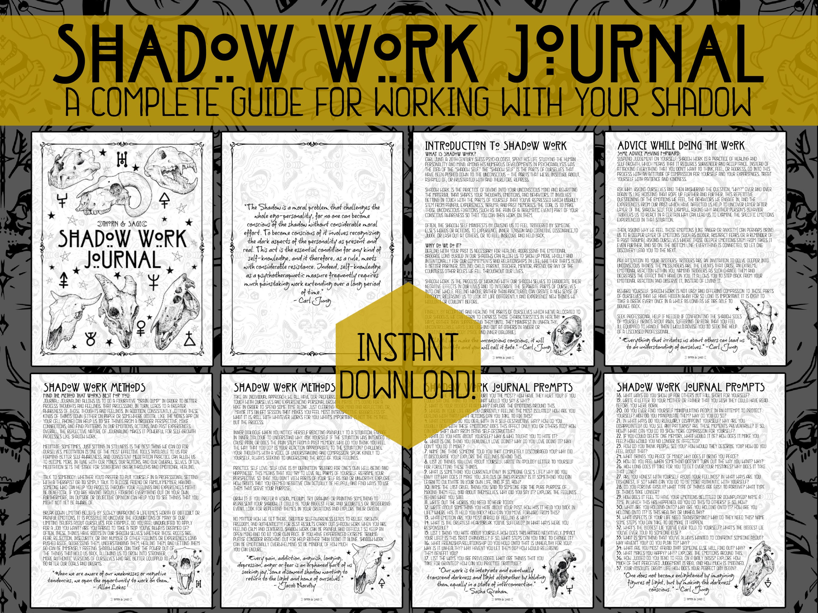 Shadow Work Journal Printable Workbook 115 Diverse Journal - Etsy