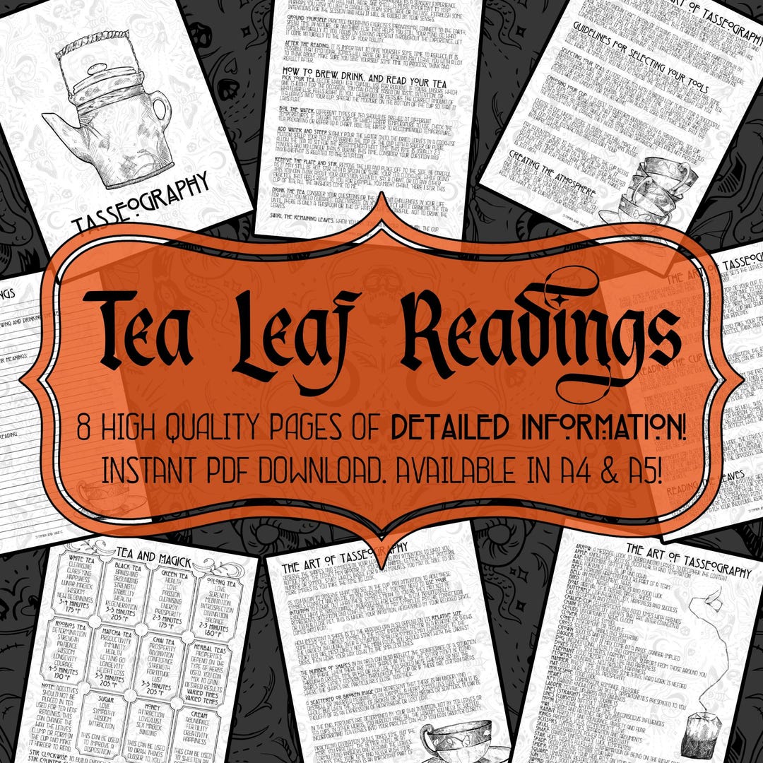 Tea Leaf Reading Guide: Tasseography Printable Pages (instant Download ...
