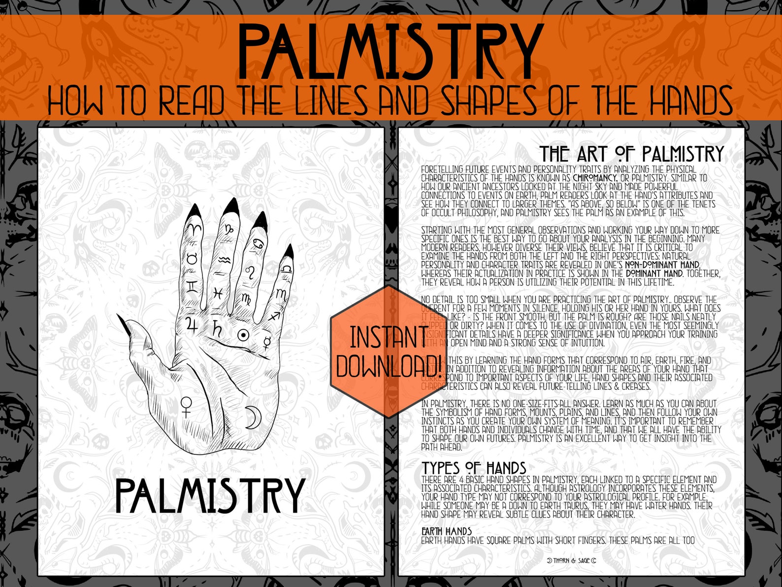 Palmistry Basics Palm Reading Grimoire Pages Palmistry - Etsy