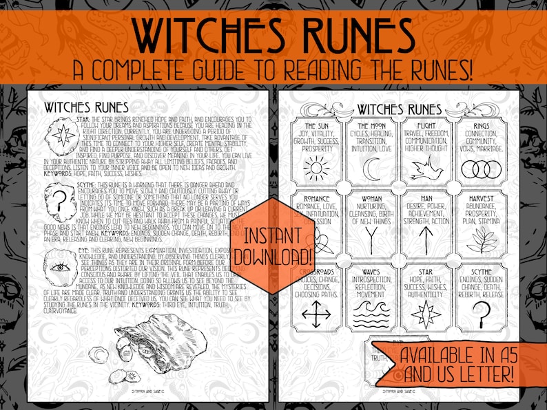 Witches Runes Guide Rune Cheat Sheets Instant Download - Etsy UK