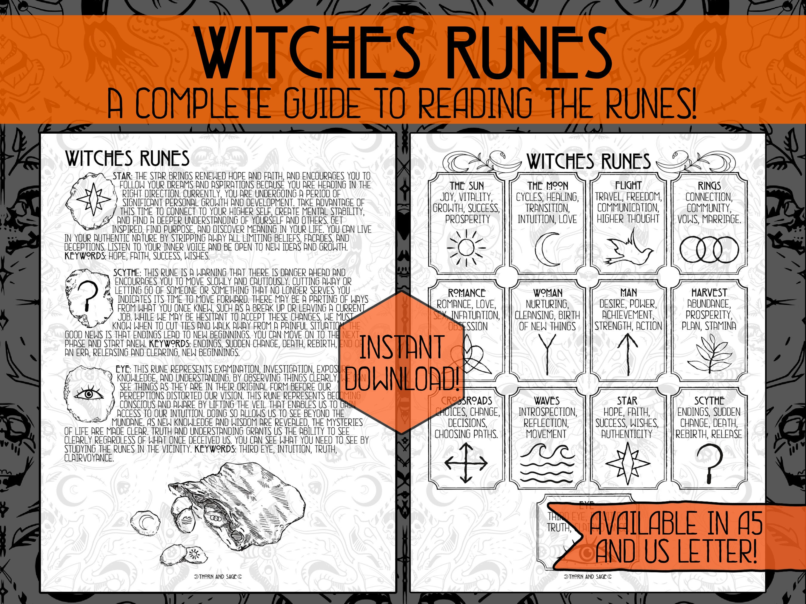 Witches Runes Guide Rune Cheat Sheets Instant Download - Etsy UK