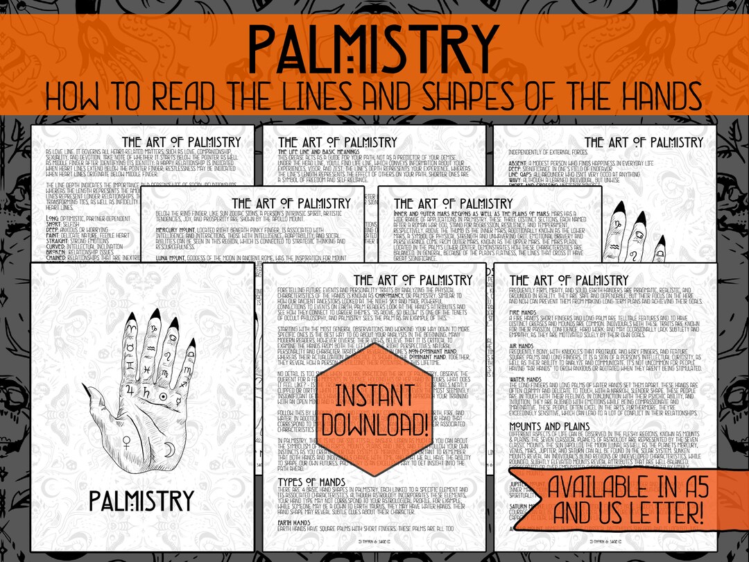 Palmistry Basics Palm Reading Grimoire Pages Palmistry Cheat Sheets ...