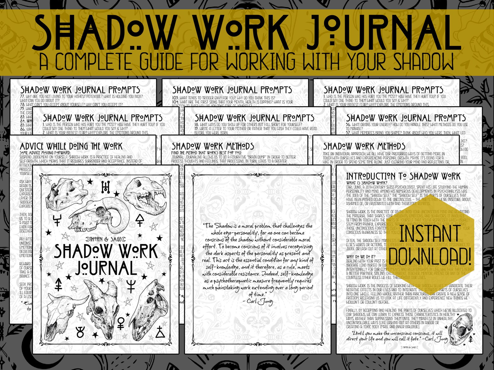 Shadow Work Journal Printable Workbook 115 Diverse Journal - Etsy