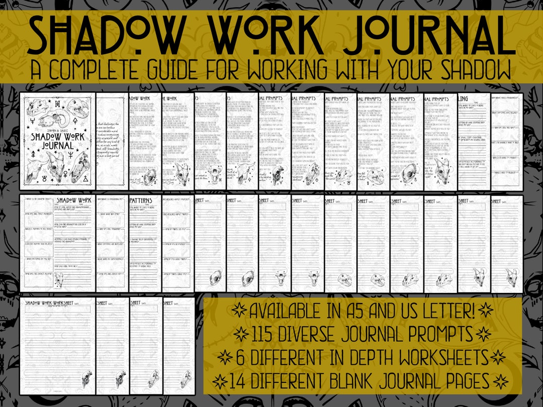 Shadow Work Journal | Printable Workbook | 115 Diverse Journal Prompts ...
