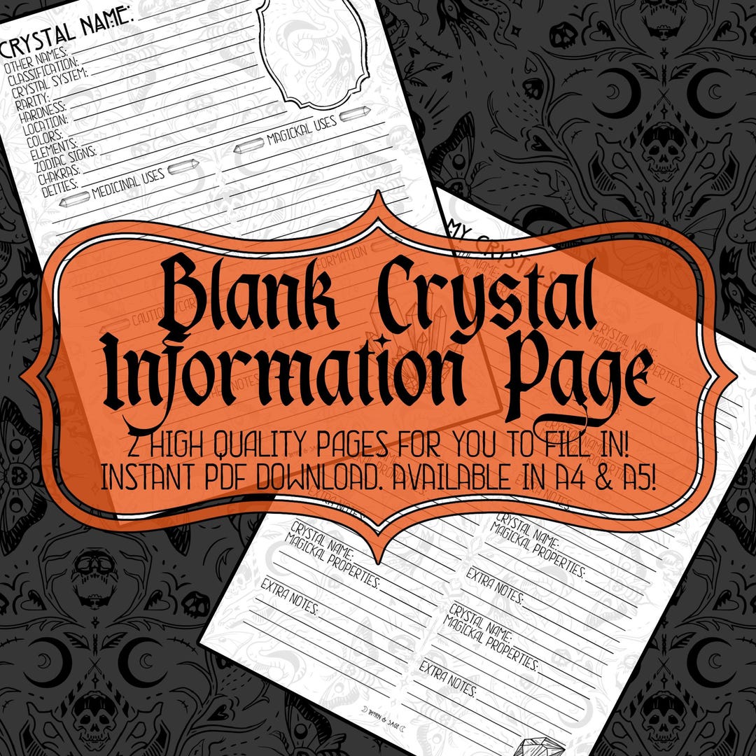 Blank Crystal Grimoire Page | Crystal Magick | Witchcraft Basics ...