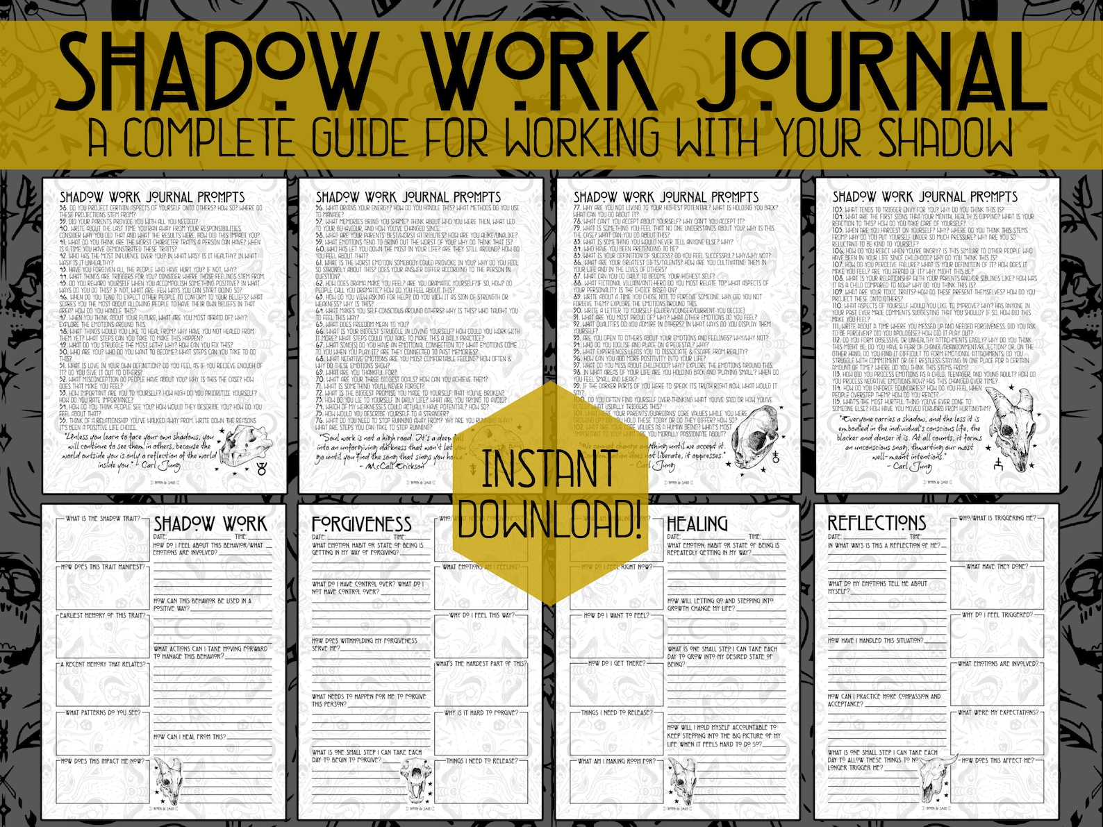 Shadow Work Journal Printable Workbook 115 Diverse Journal - Etsy