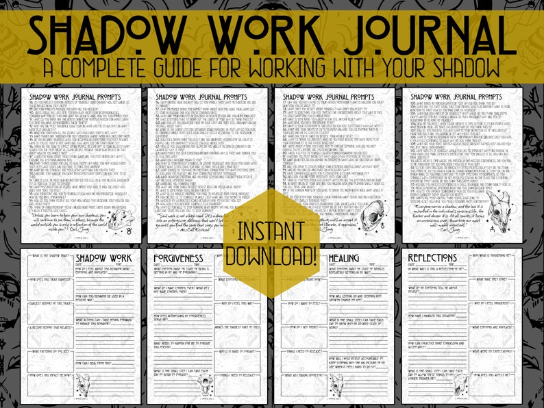 Shadow Work Journal: 115 Prompts, Printable Workbook (instant Download ...
