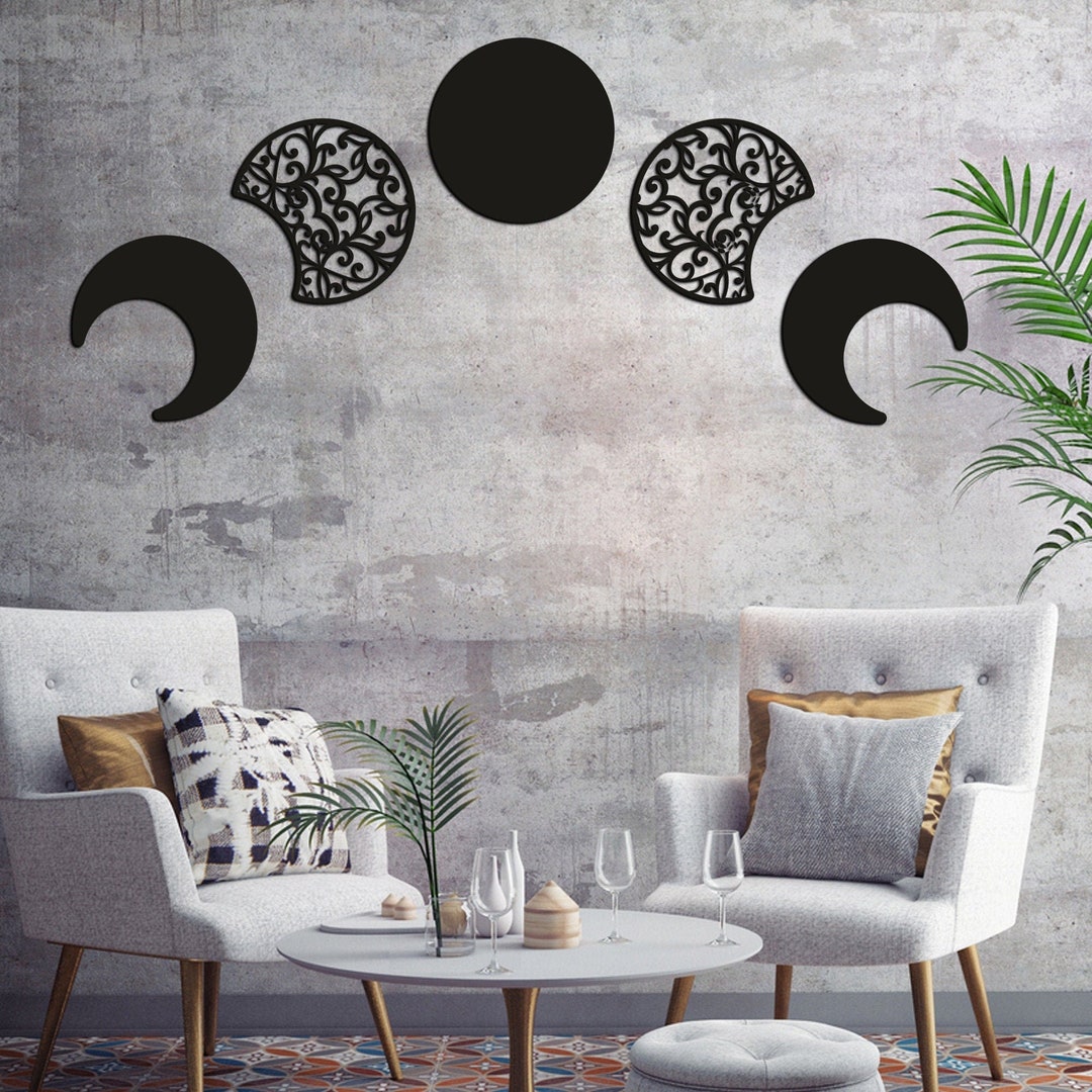 Lunation Moon Metal Wall Art Moon Phases Moon Wall Deco - Etsy