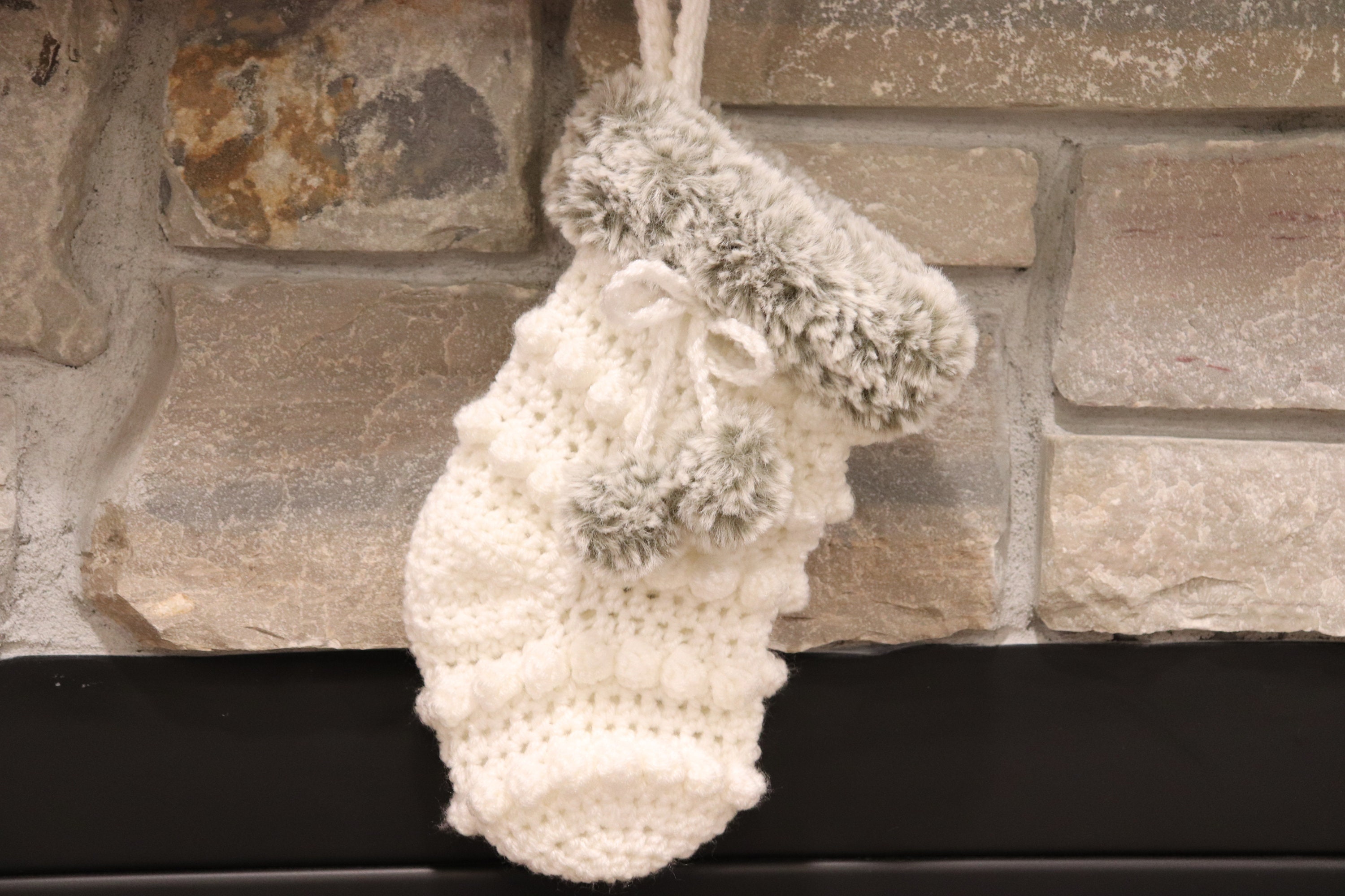 Mini Baby Pet Boho Bobble Christmas Stocking, Baby Pet Faux Fur ...
