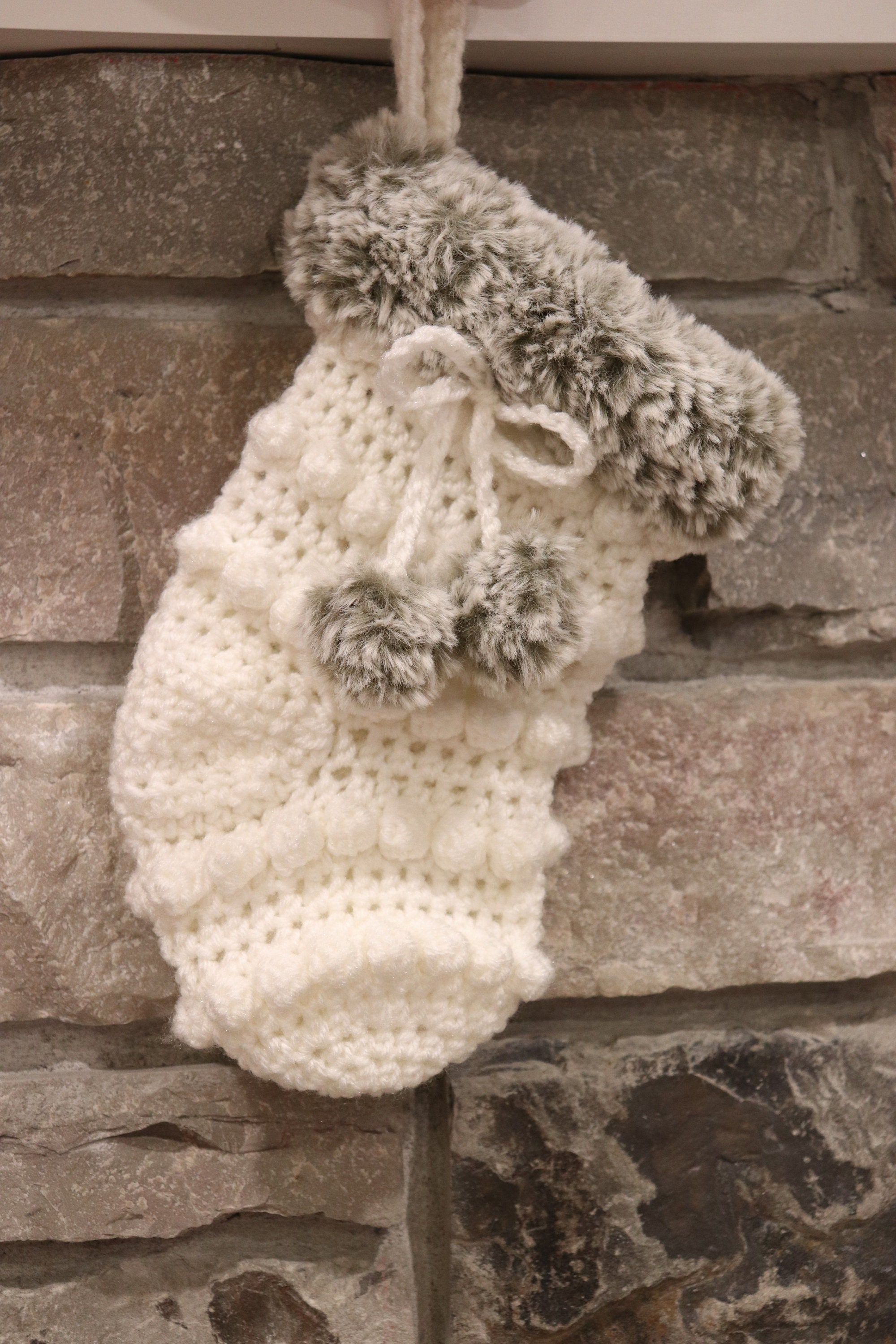 Mini Baby Pet Boho Bobble Christmas Stocking, Baby Pet Faux Fur ...