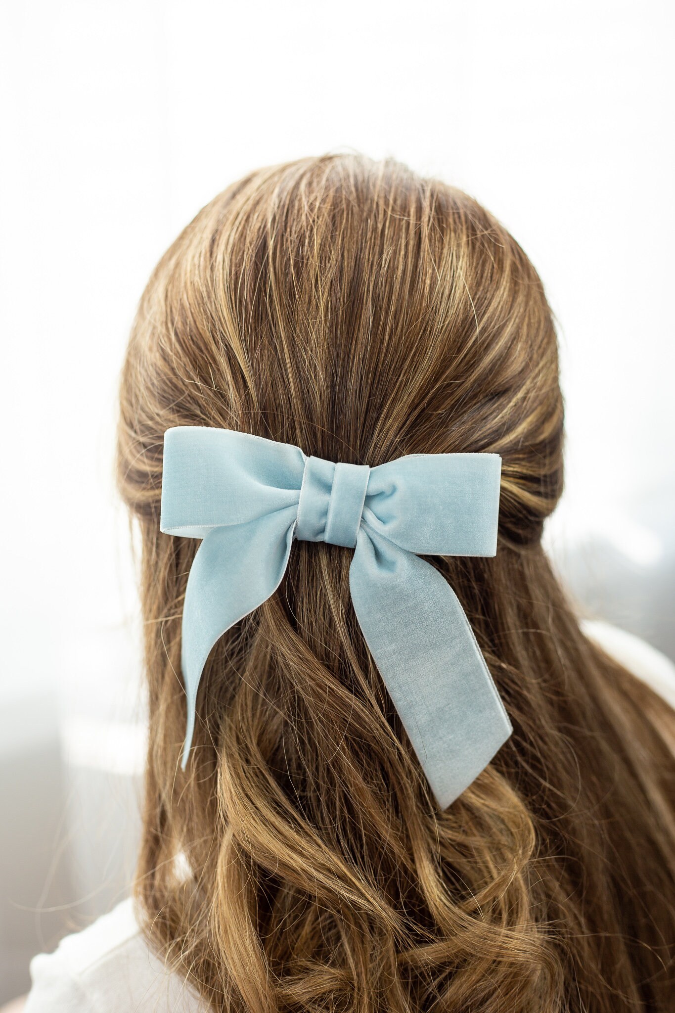 Blue Ribbon Bow For Hair