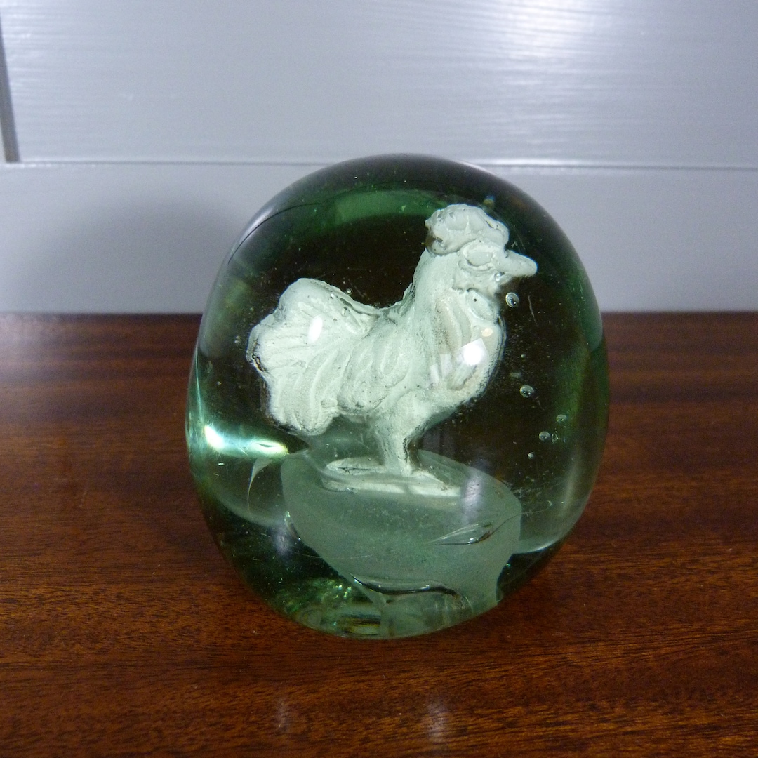 Victorian Glass Dump With Sulphide Cockerel Inclusion - Etsy UK