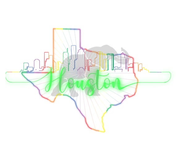 Colorful Houston Texas - Etsy