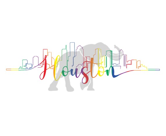 Houston Background Colorful PNG - Etsy