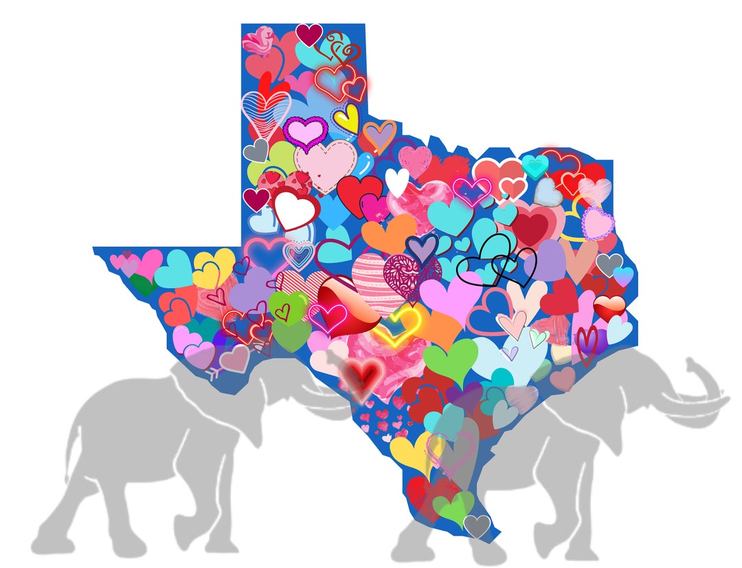 Texas Hearts PNG - Etsy