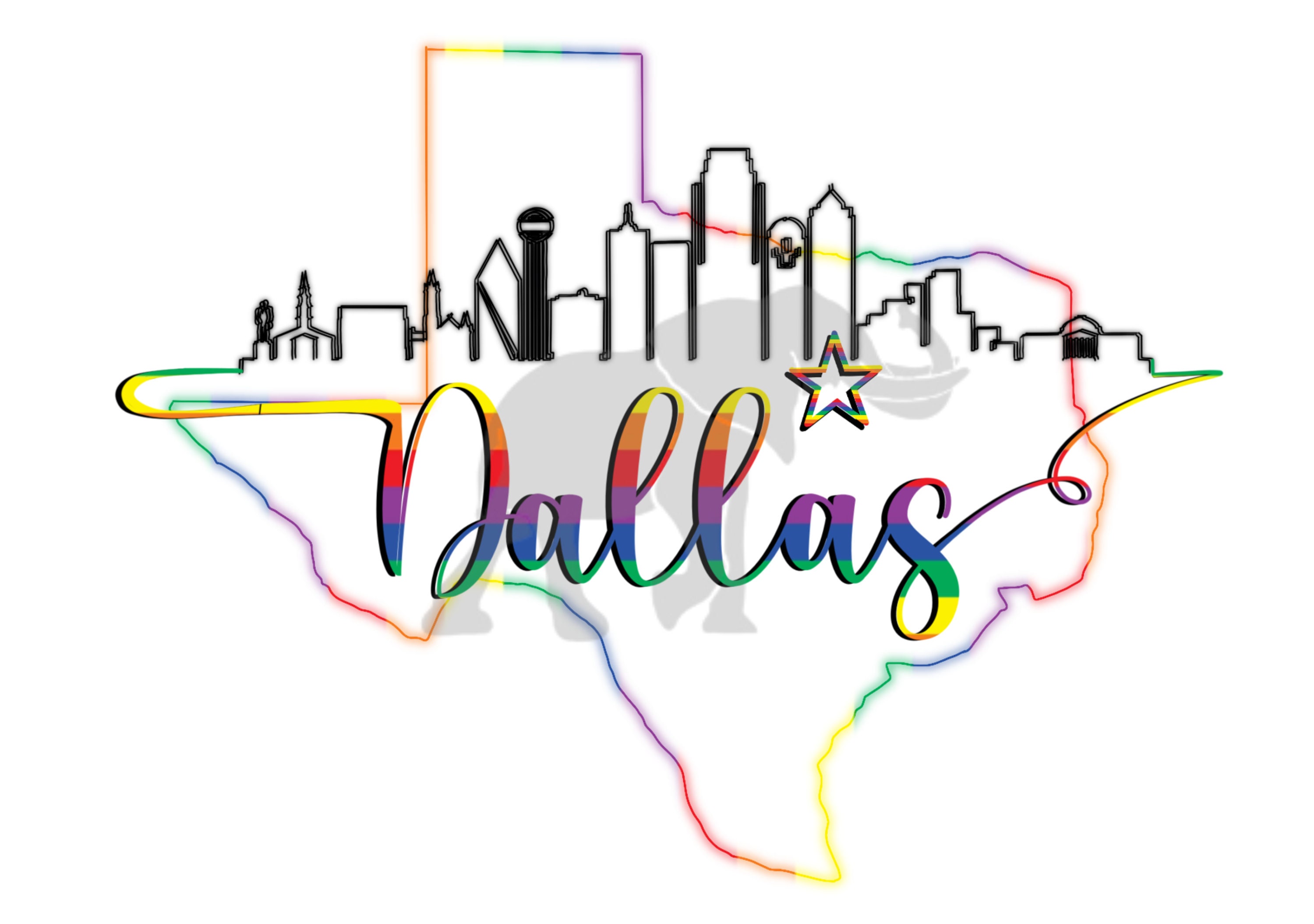 Dallas Skyline PRIDE PNG - Etsy