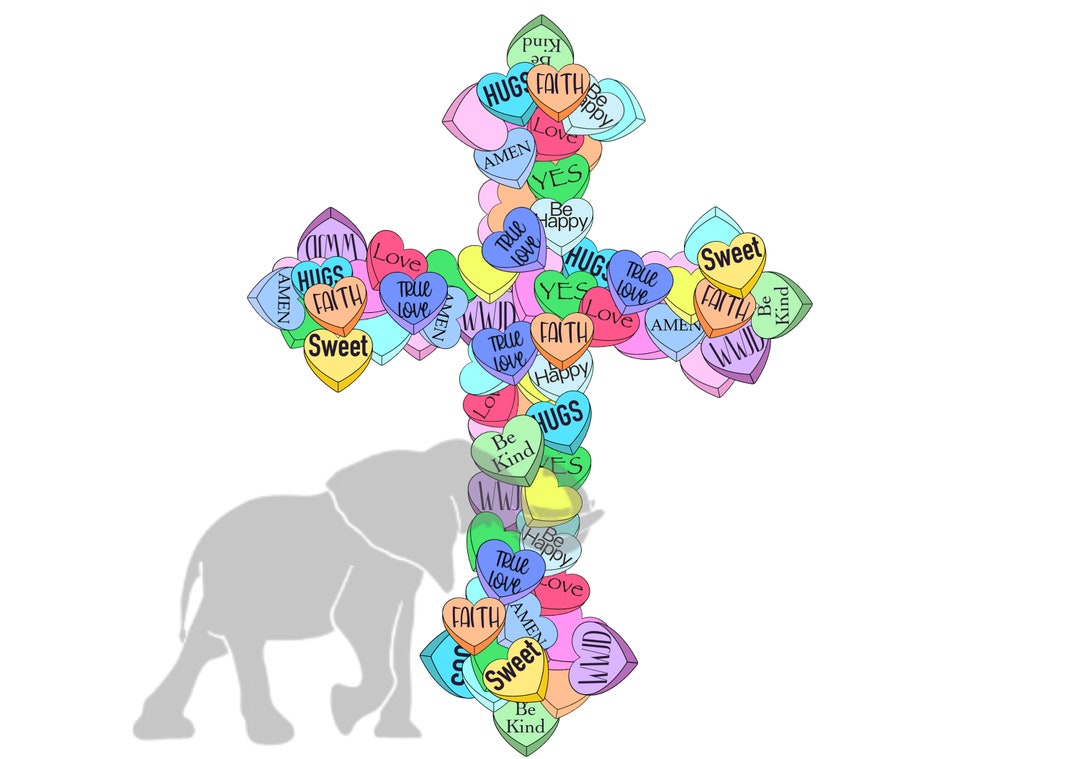 Valentine Heart Cross PNG - Etsy