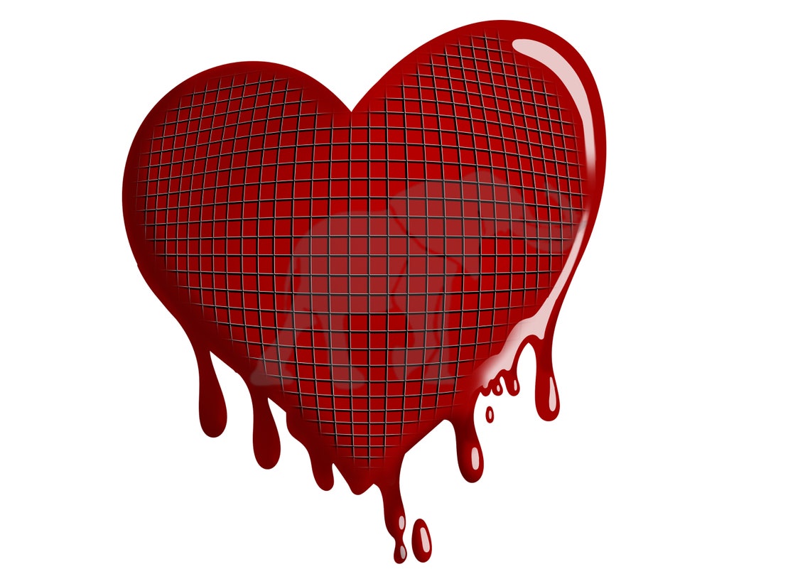 Melting Heart With Grid PNG - Etsy