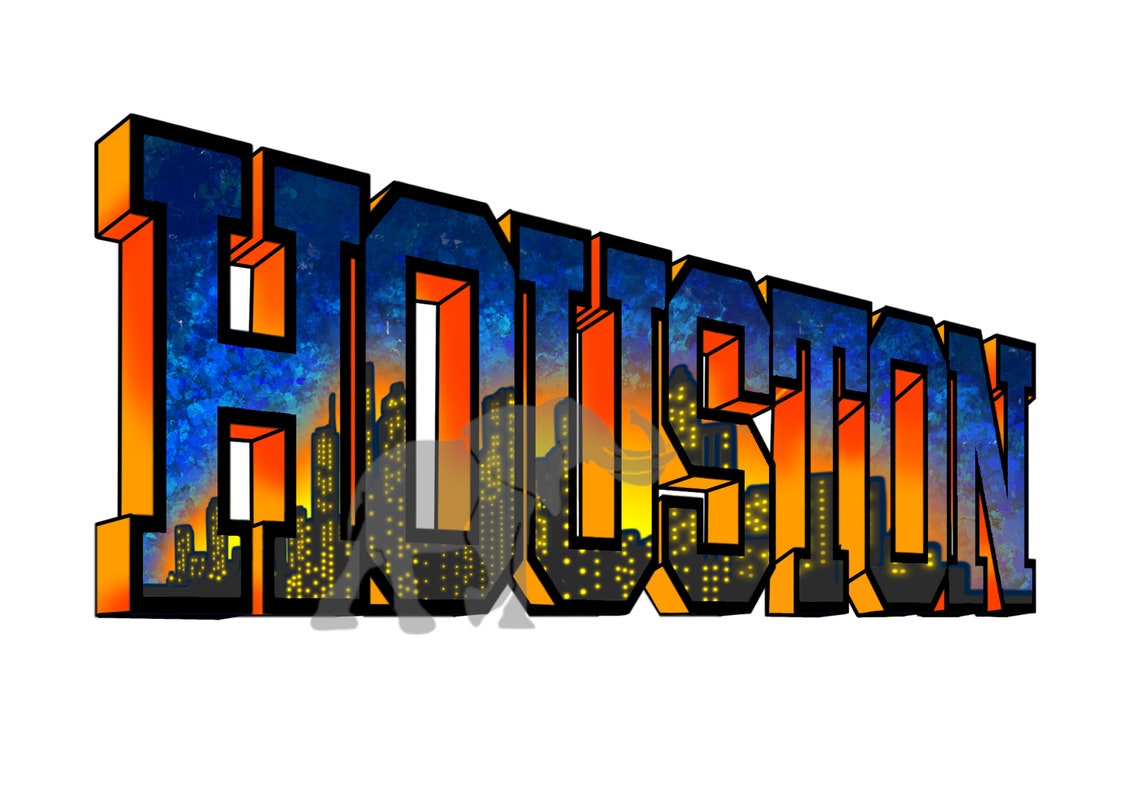 Houston With Skyline PNG - Etsy