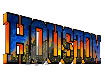 Houston Bold Skyline. Svg Png Eps Dxf Cut Files. - Etsy