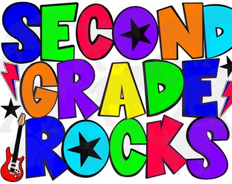 Back to School, 2nd Grade Rocks, Second Grade, Boy Design, Hand Drawn ...
