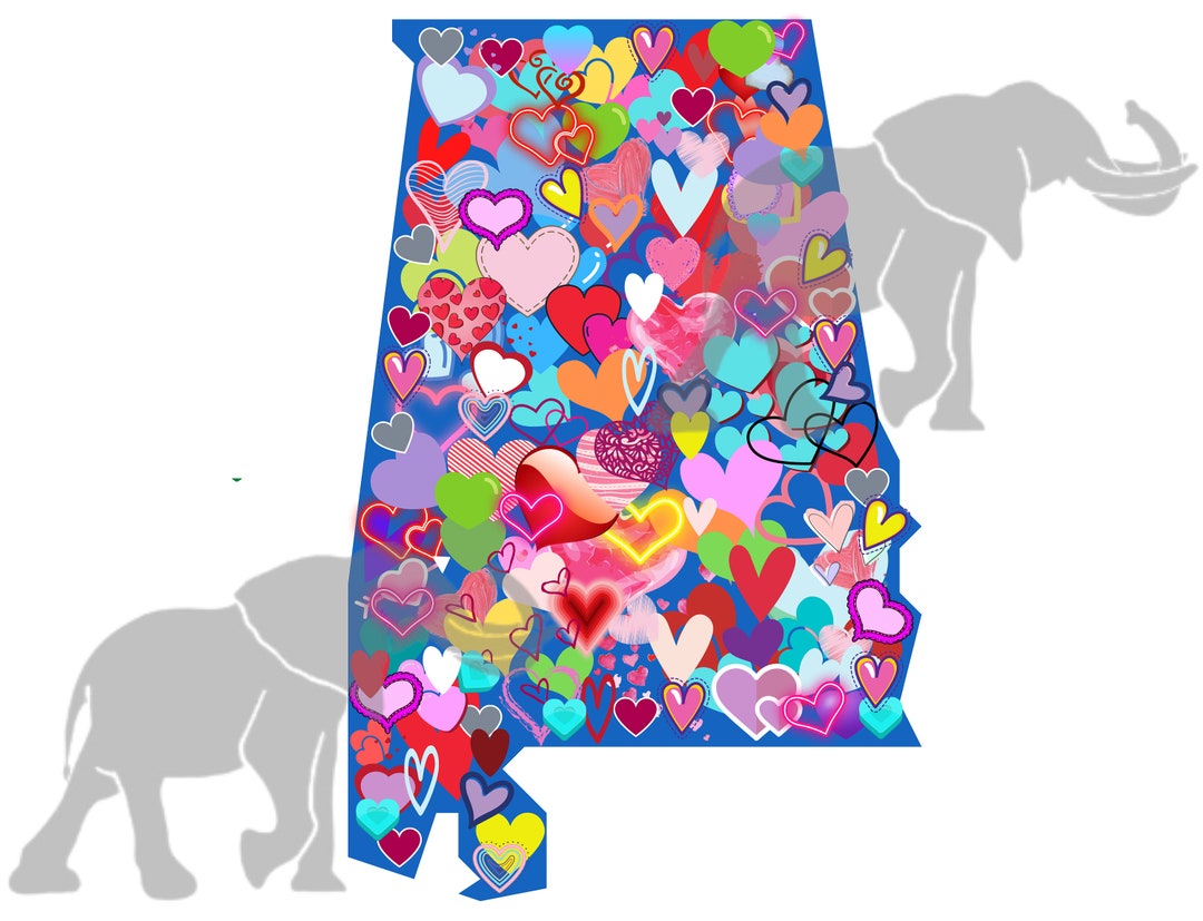 Alabama Heart PNG Sublimation - Etsy
