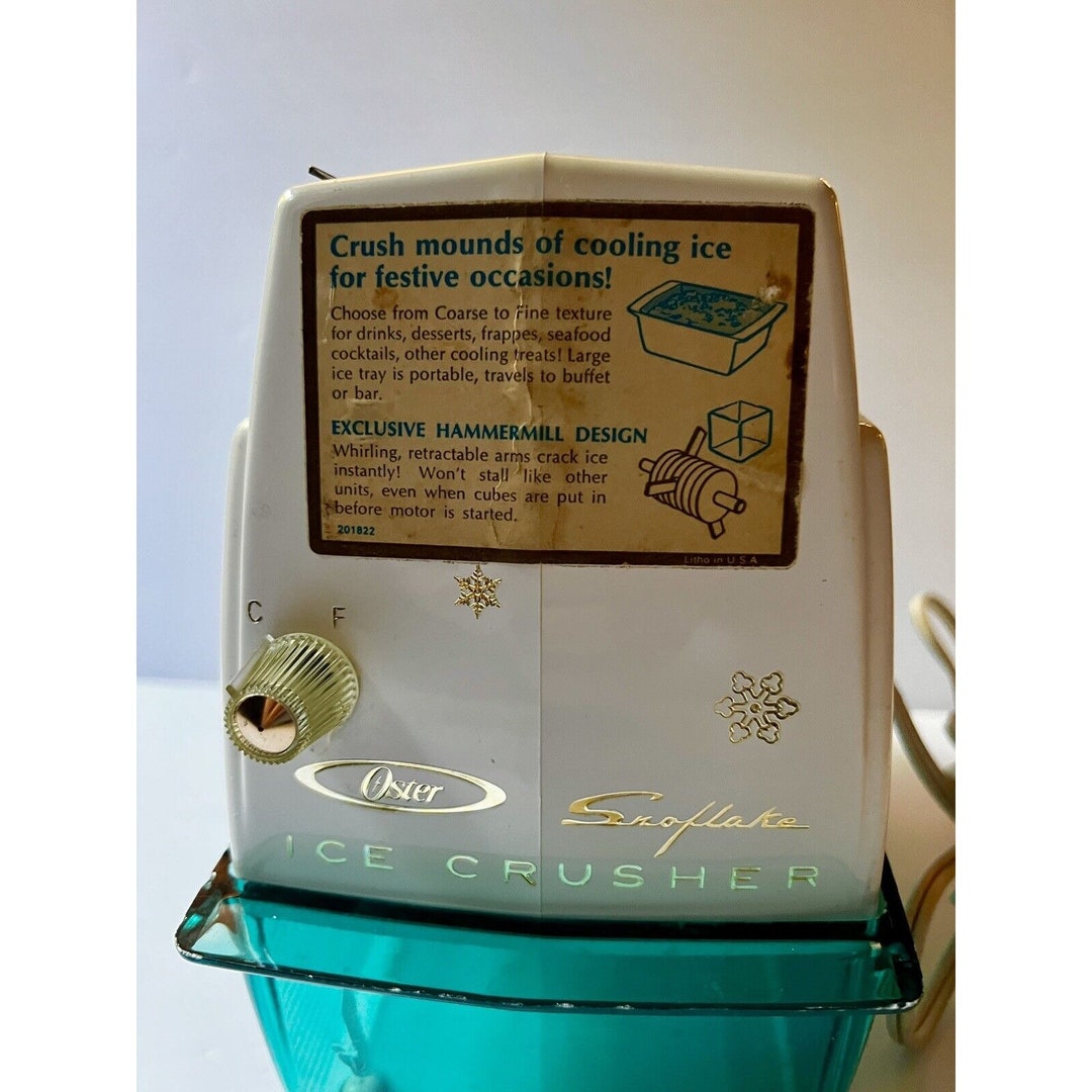 Vintage Oster Snowflake Ice Crusher White Model 551 Teal Blue - Etsy