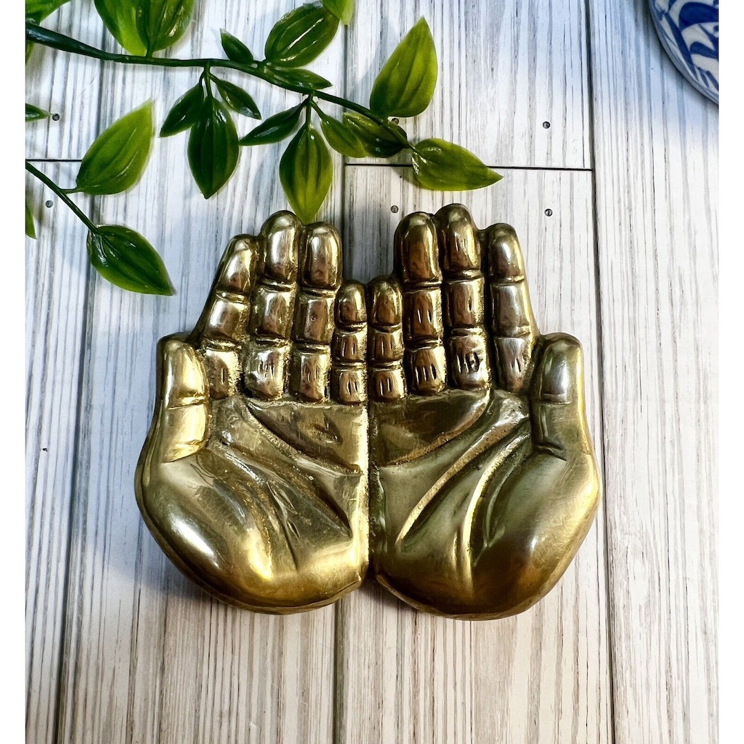 Hand Blessings Design Paperweight Brass Ashtray Tableware Gift Key Dish ...