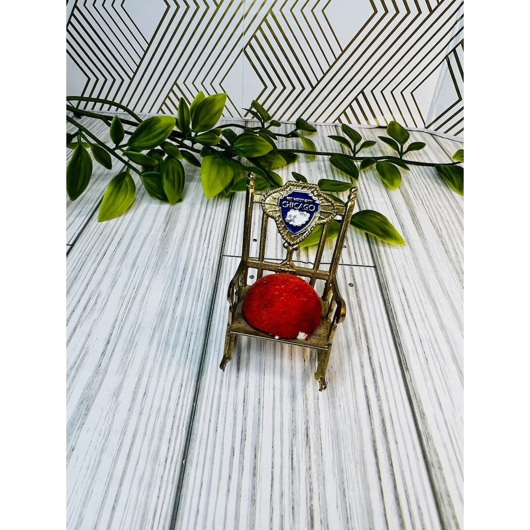 Vtg Chicago Rocking Chair Pin Cushion Miniature Souvenir Made in Japan ...
