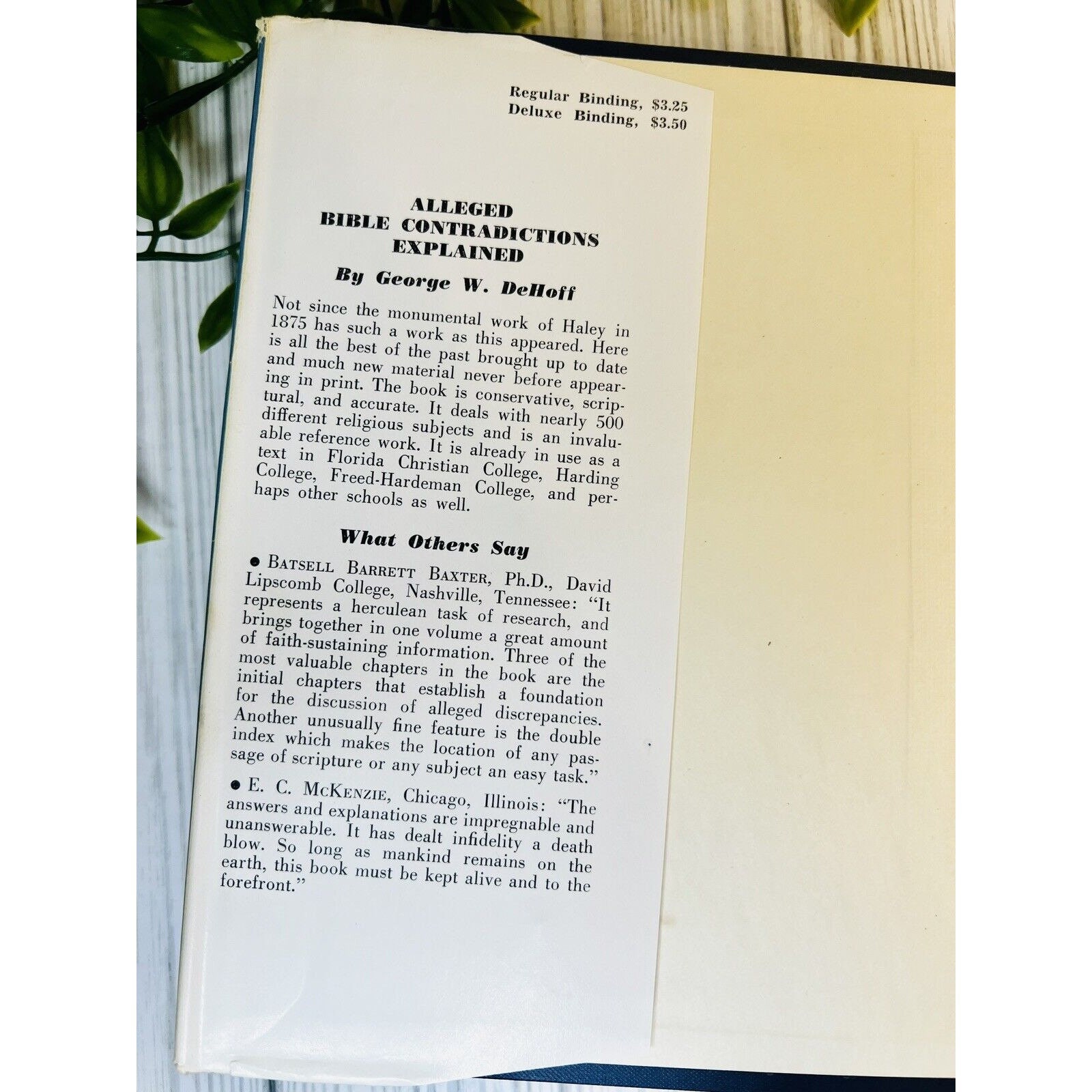 Alleged Bible Contradictions Explained by Dehoff, George W. 1950 - Etsy