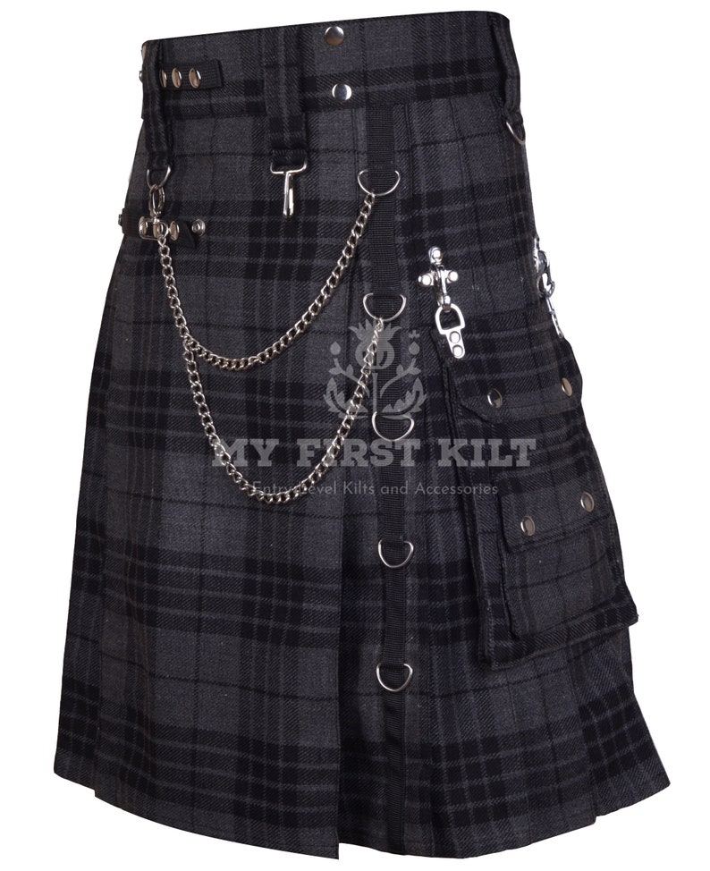 Premium Scottish Utility Kilt - Gothic Kilt - Punk Kilt - Steampunk ...