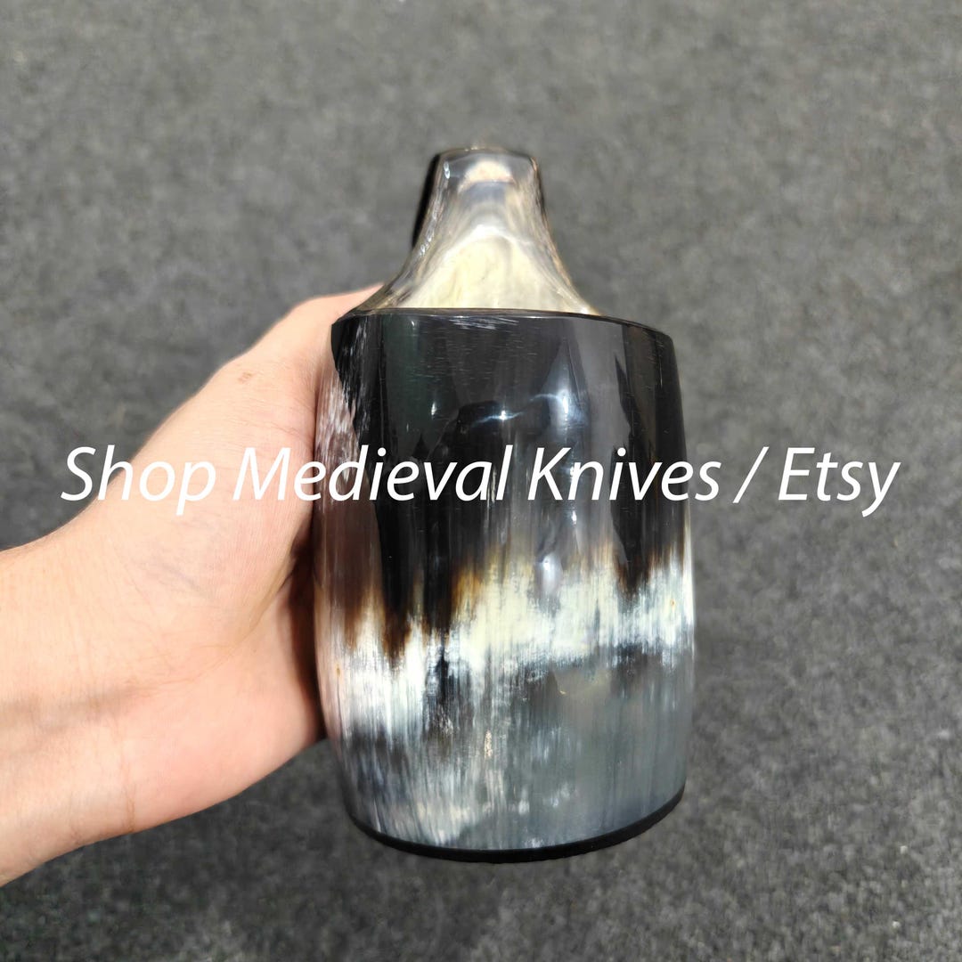Authentic Buffalo Gray Black Horn Mug | Handcrafted Medieval Mug for ...