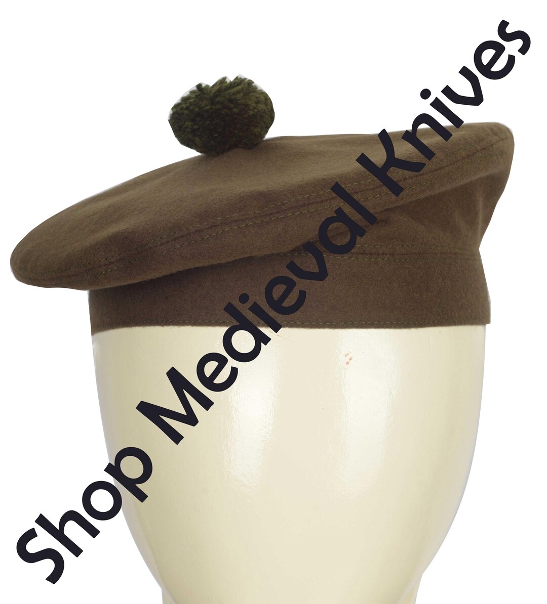 Canadian Khaki Wool Tam O Shanter - Scottish Military Balmoral Hat ...