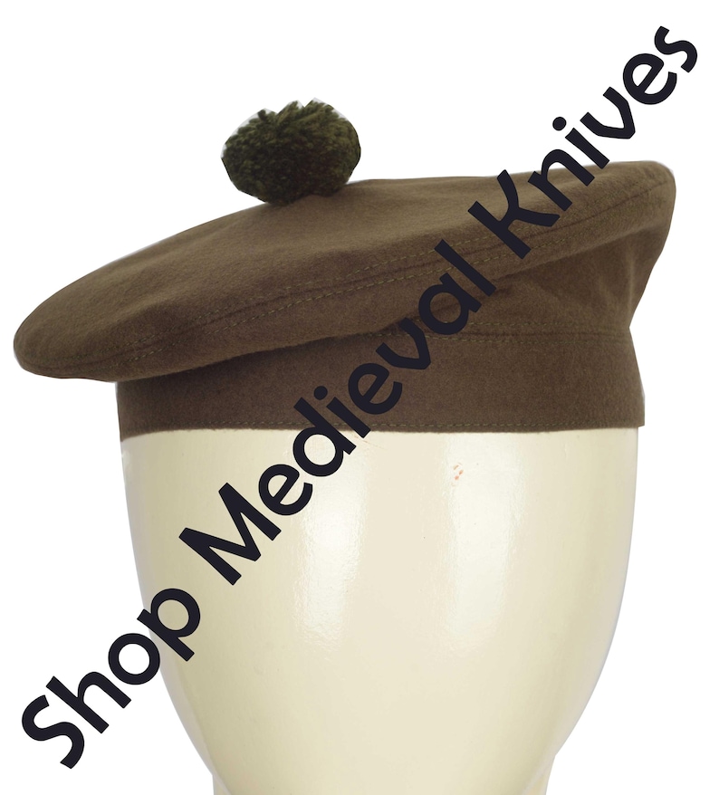 Canadian Khaki Wool Tam O Shanter - Scottish Military Balmoral Hat ...