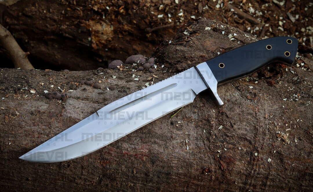 15 Inches Hand Forged D2 Steel Hunting Survival Bowie Knife - Full Tang ...