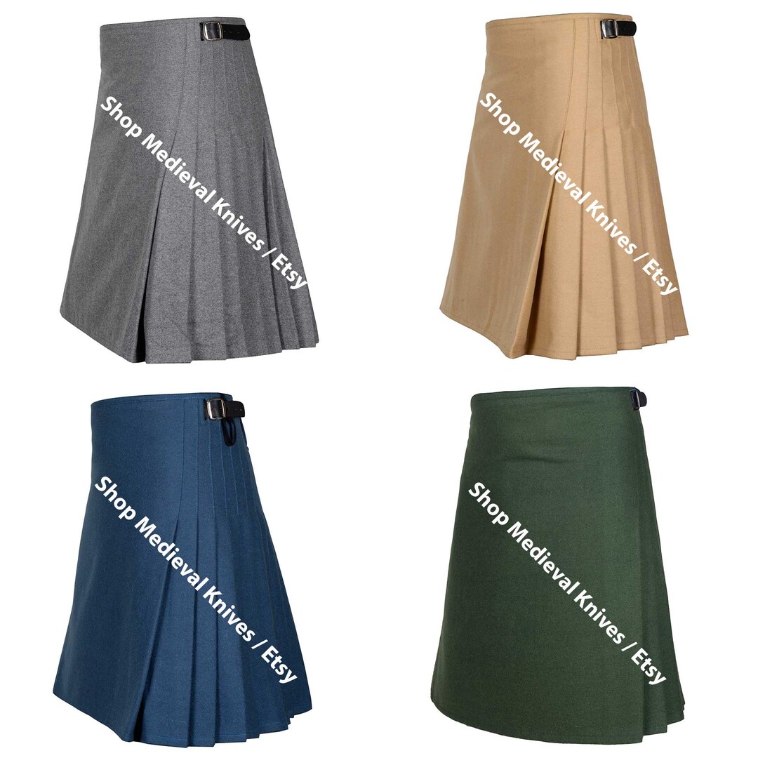 Scottish Wool 8 Yard Kilts | Premium Handmade | Real 16 Oz Heavy Solid ...