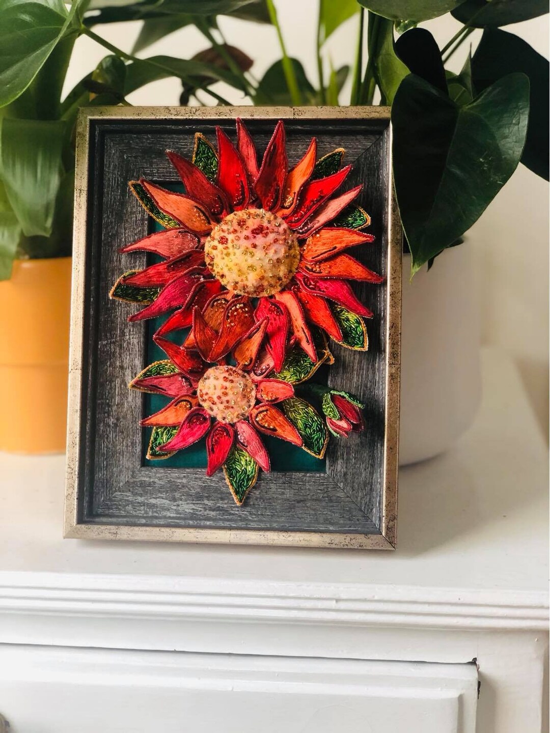 Red Floral Frame - Etsy