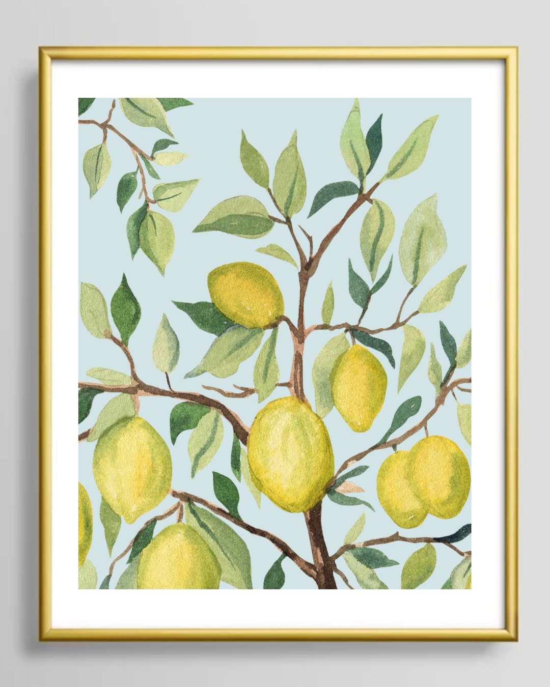 DIGITAL DOWNLOAD - Lemon Tree Illustrated Wall Print - Etsy