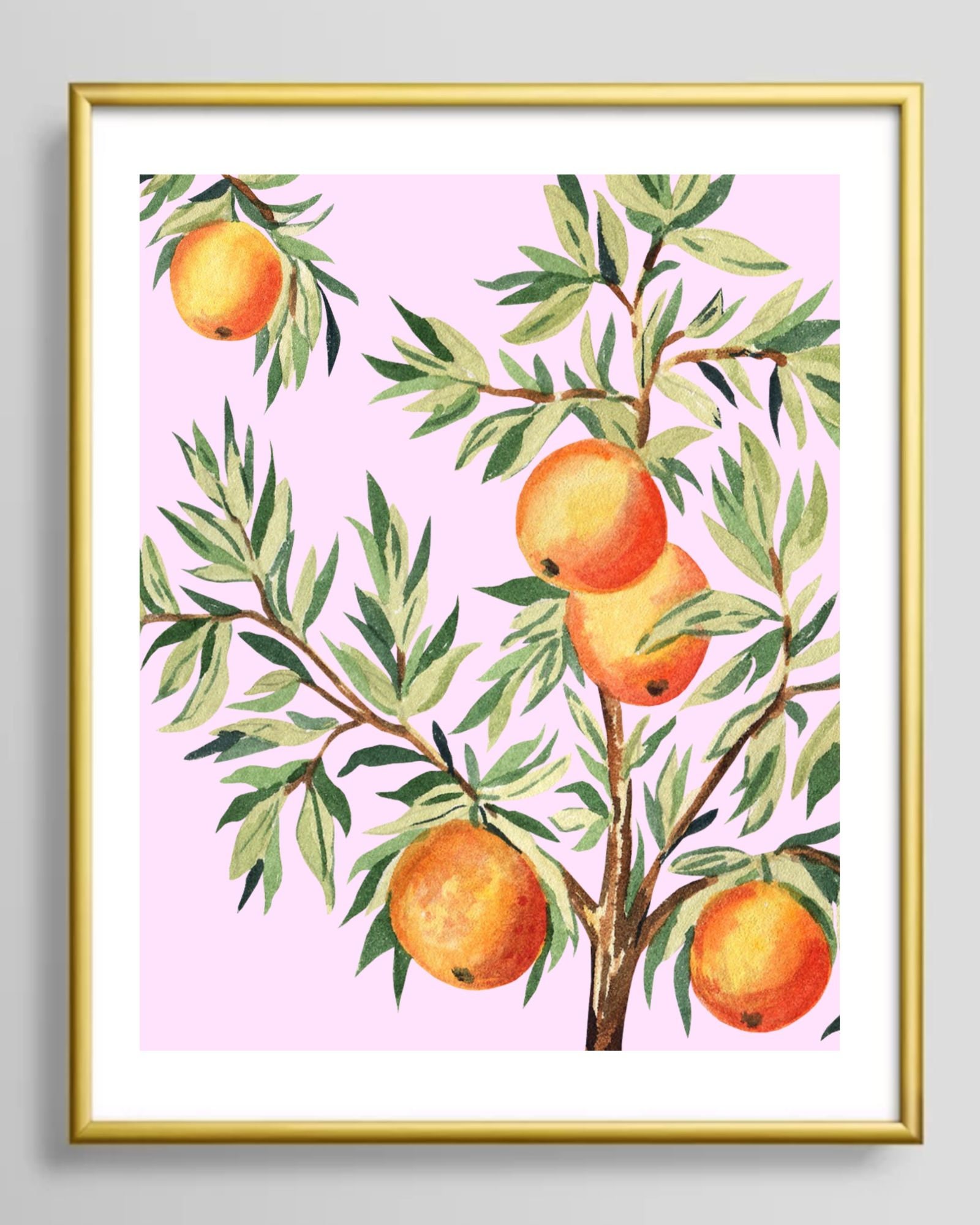 DIGITAL DOWNLOAD - Orange Tree Illustrated Wall Print - Etsy
