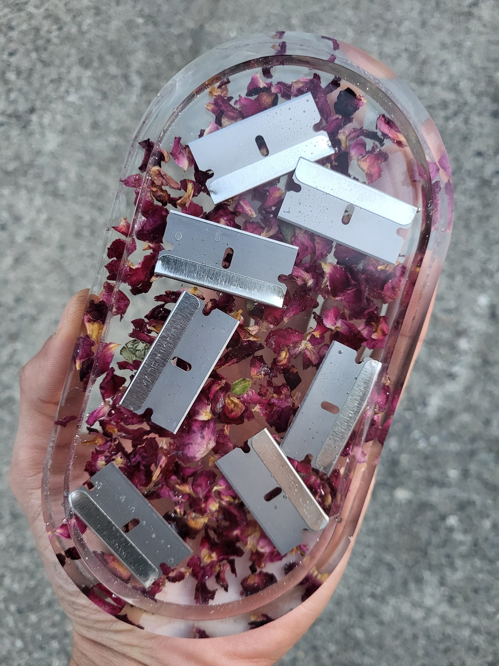 Roses and Razor Blades Oval Tray - Etsy
