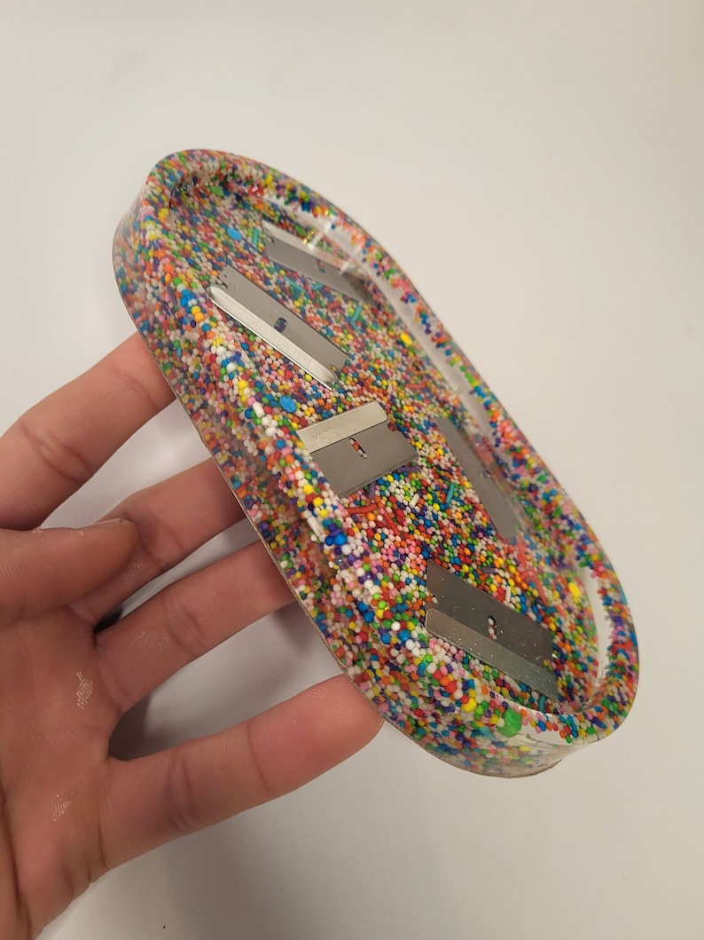 Sprinkles and Razor Blades Oval Resin Tray - Etsy
