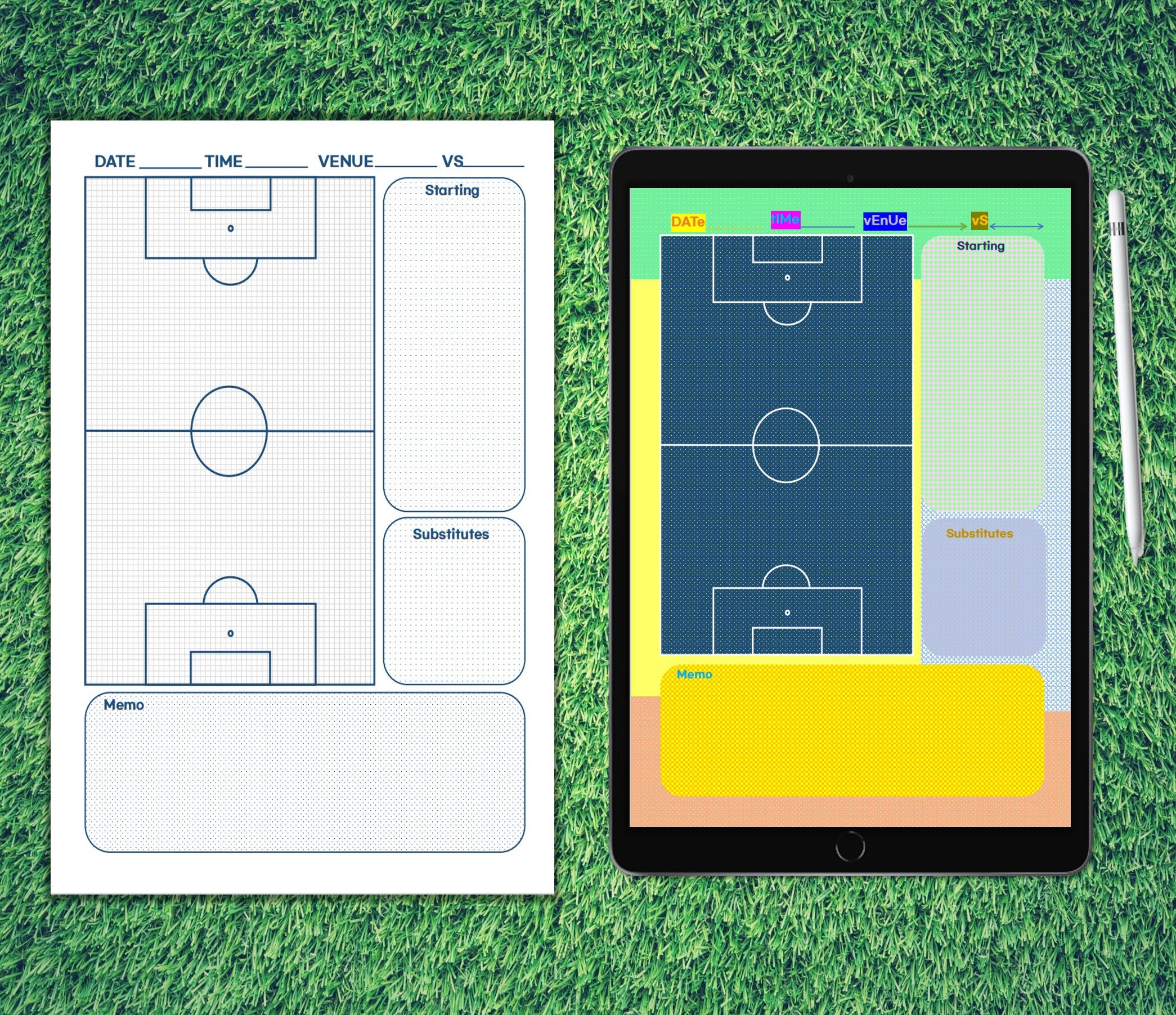 Soccer Digital Notebook Template Planner Soccer Coatch / Printable and ...