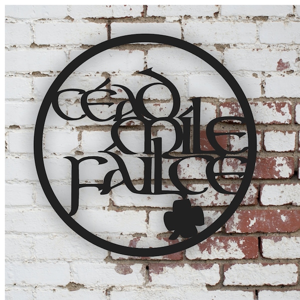 Vertical Cead Mile Failte Metal Sign - Etsy