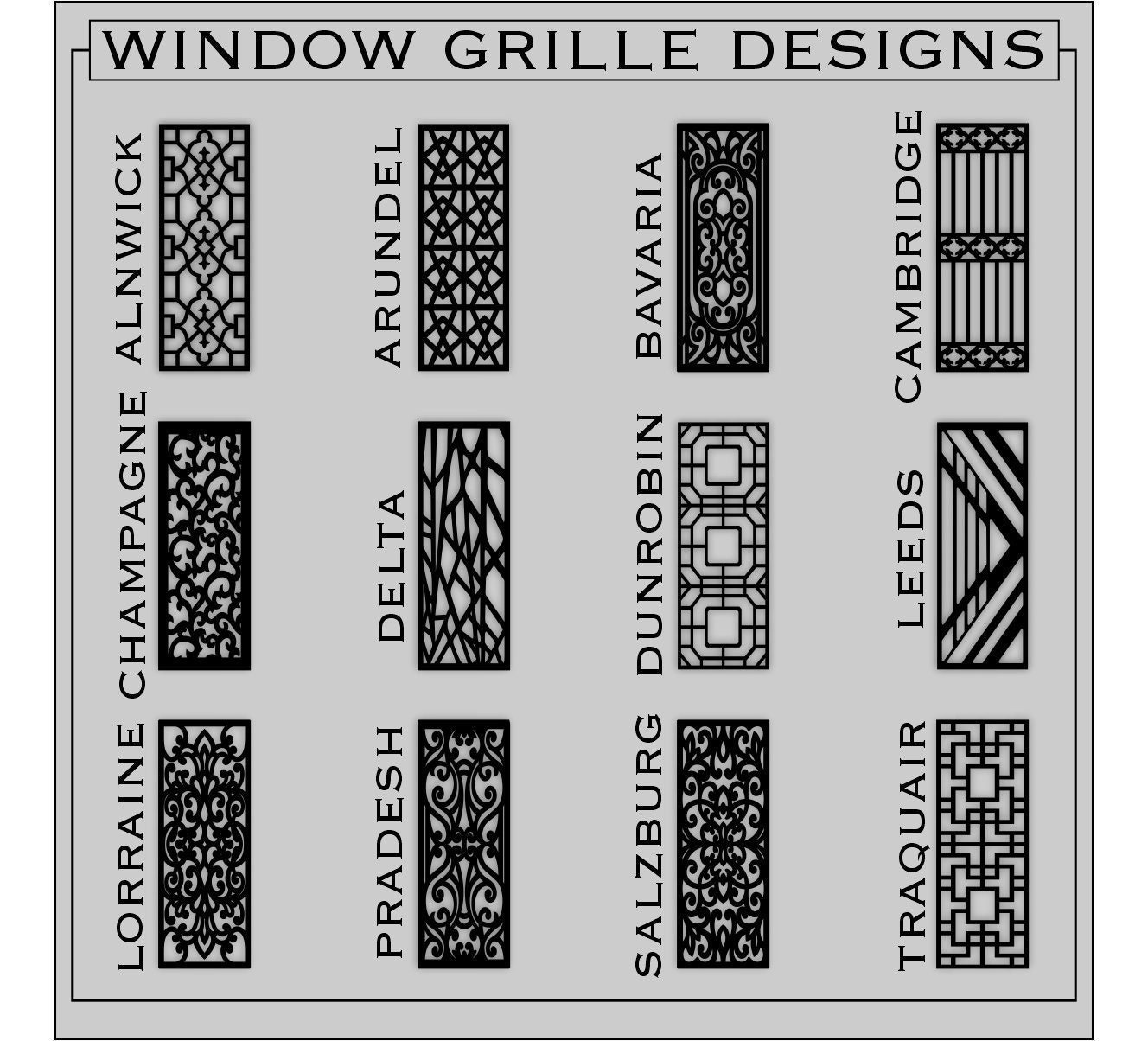 Grilles Window Pane Inserts Scr