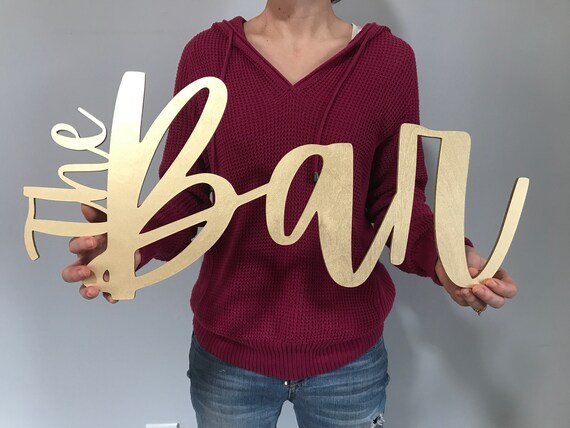 Bar Sign/ Large Word Decor/ Home Bar Sign/ Wooden Bar Sign / - Etsy