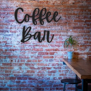 Coffee Bar Sign/ Large Café Decor/ Wood Coffee Bar Wall Hanging ...