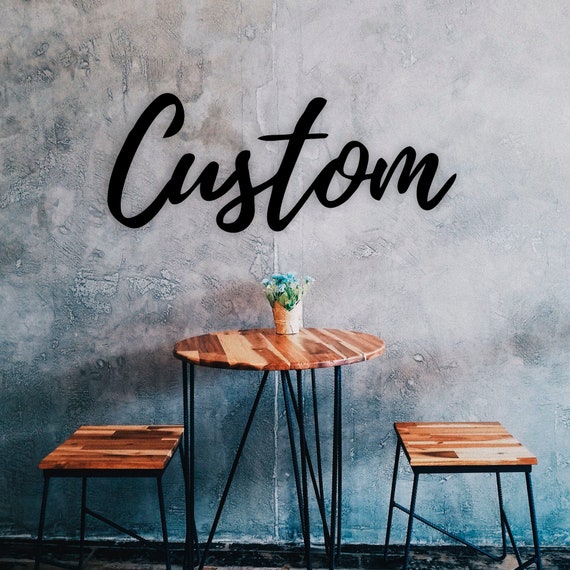 In playlist Script Font / Homemade Wood Word/ | Etsy