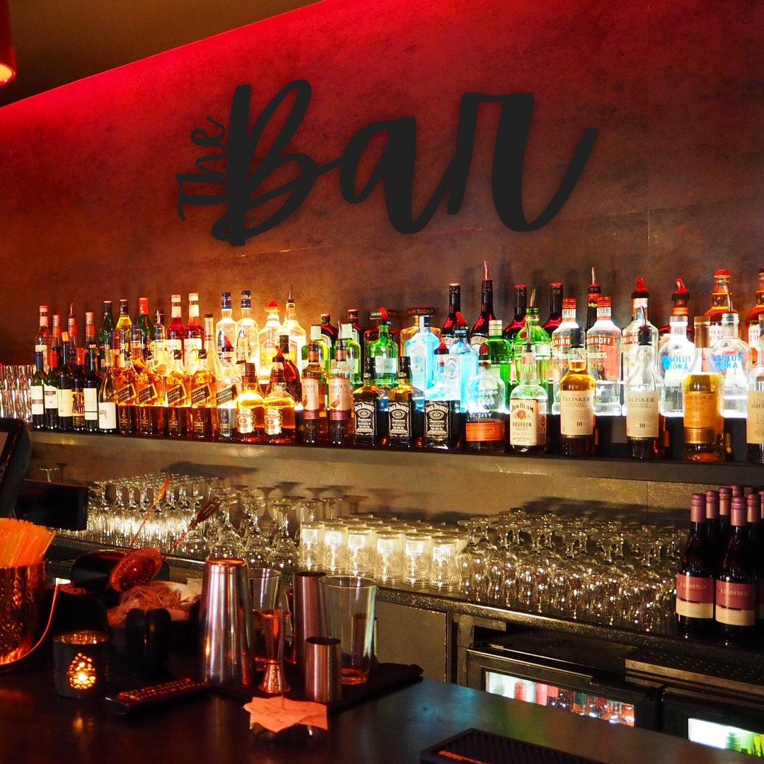 Bar Sign/ Large Word Decor/ Home Bar Sign/ Wooden Bar Sign / Man Cave ...