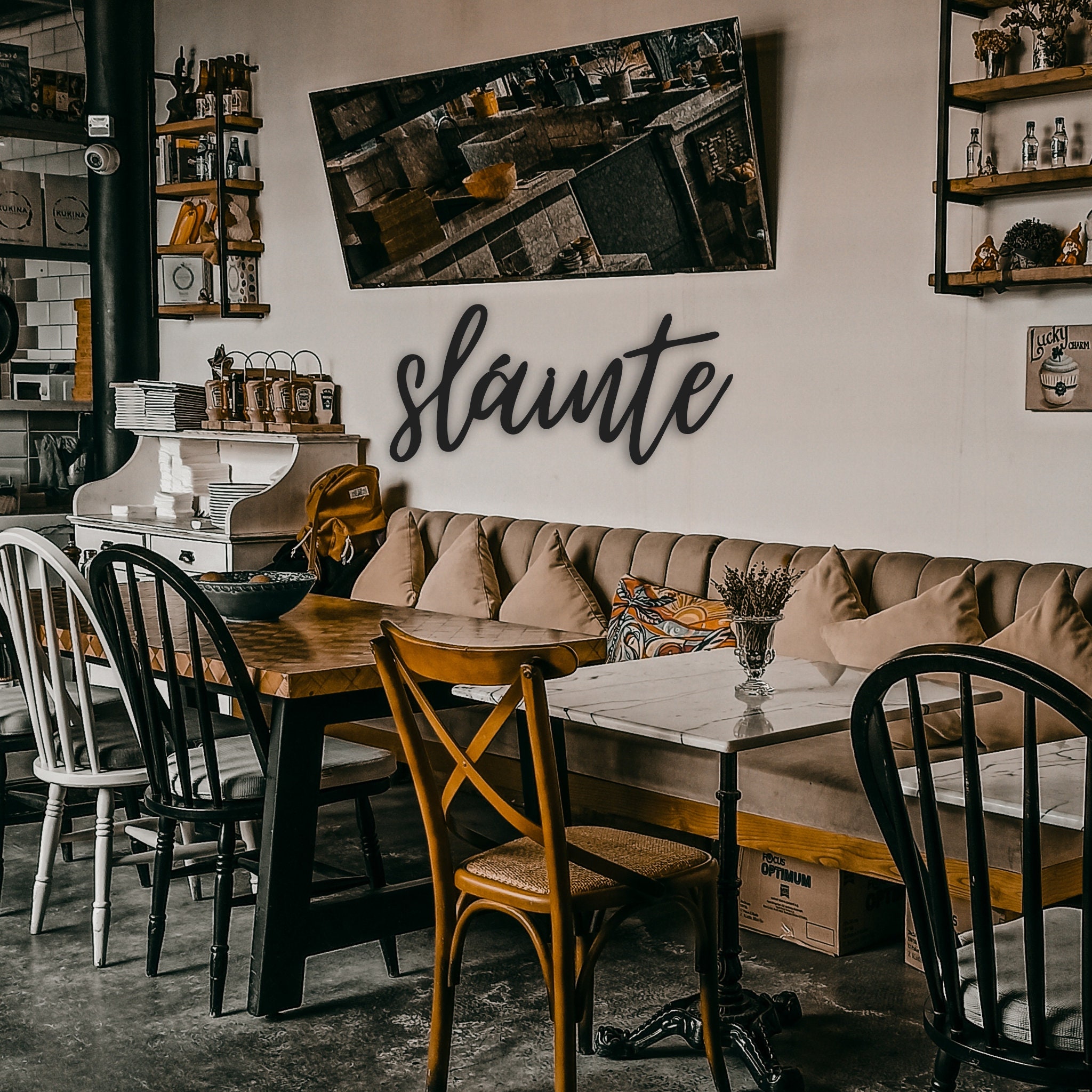 Slainte Sign: Irish Gaelic Toast, Pub Decor - Etsy